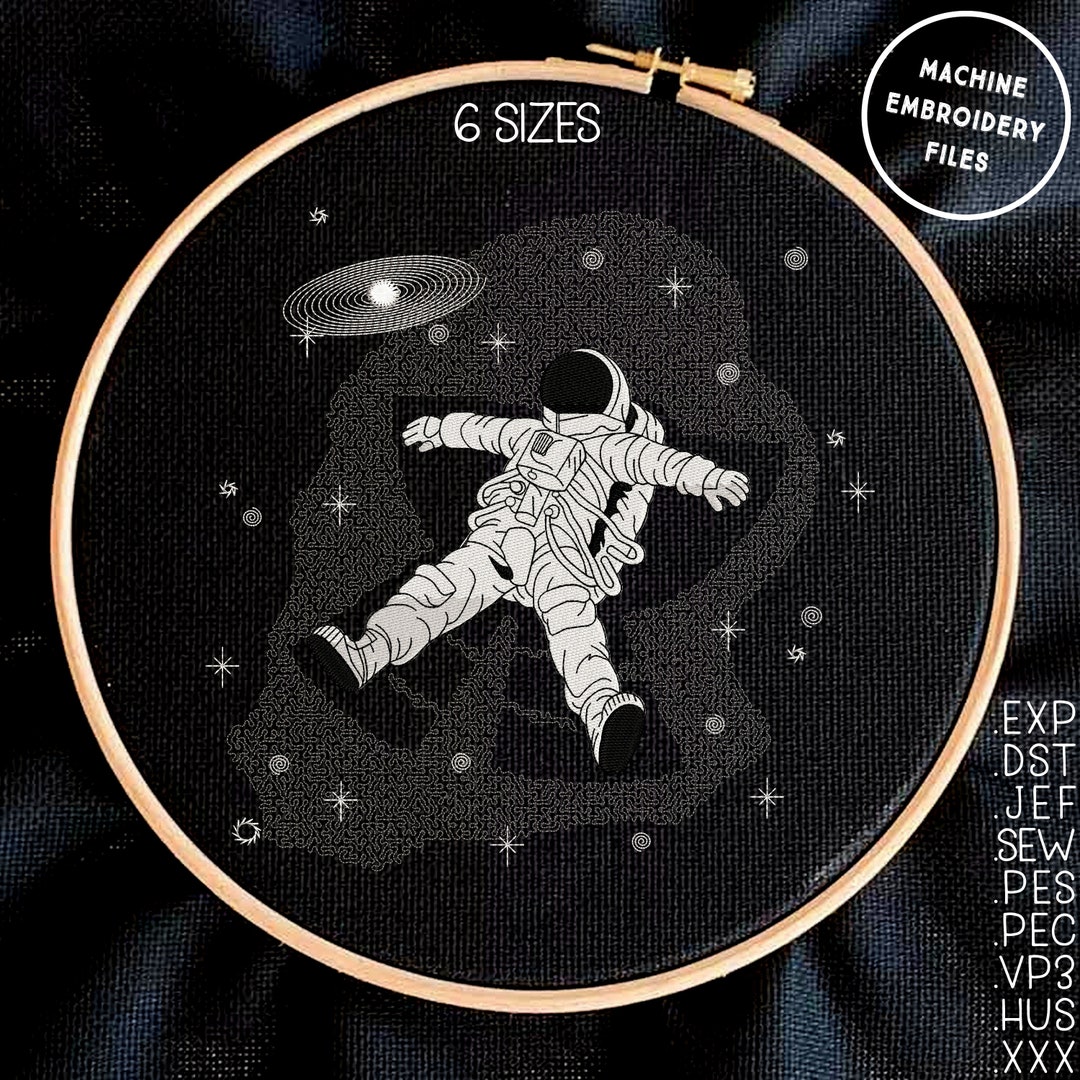 Astronaut Embroidery Design 6 Sizes 49 Space Embroidery for DARK ...