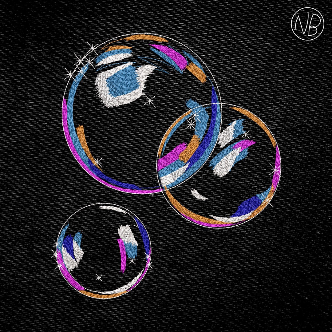 Soap Bubbles Embroidery Design 6 Sizes (3"-8") Blowing Bubbles ...