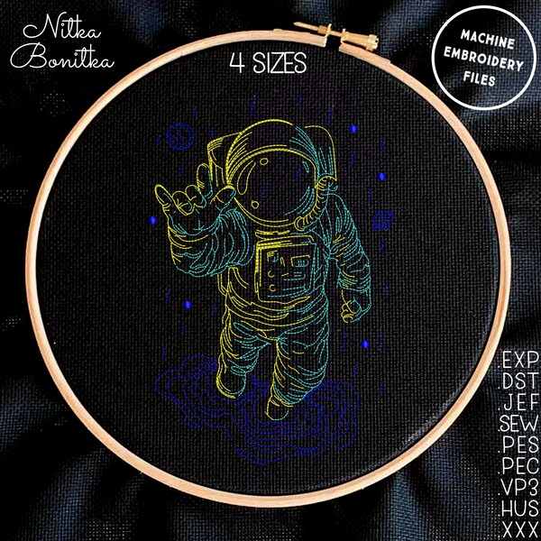 Astronaut Embroidery - Etsy