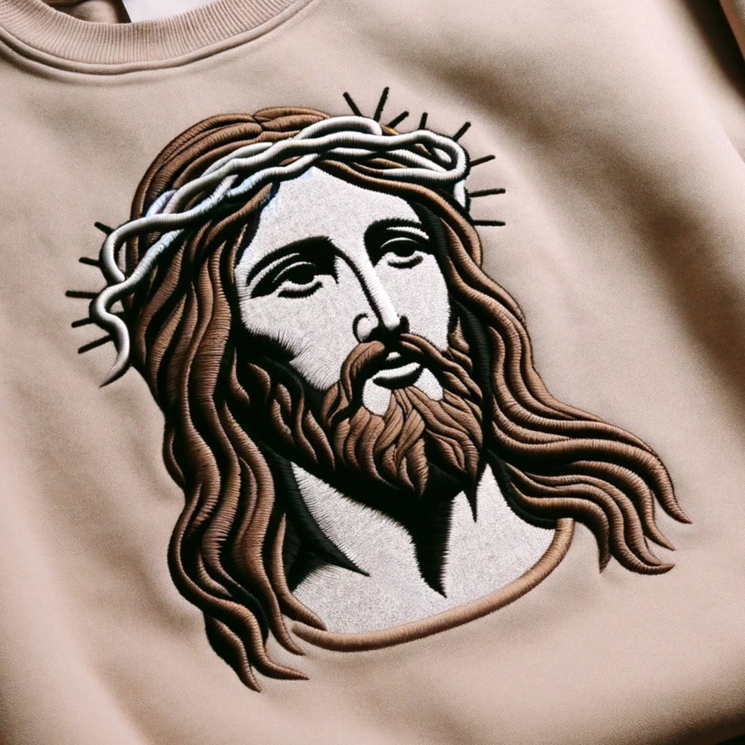 Jesus Face Machine Embroidery Design 4 Sizes (4" 6" 8" 10") Instant ...
