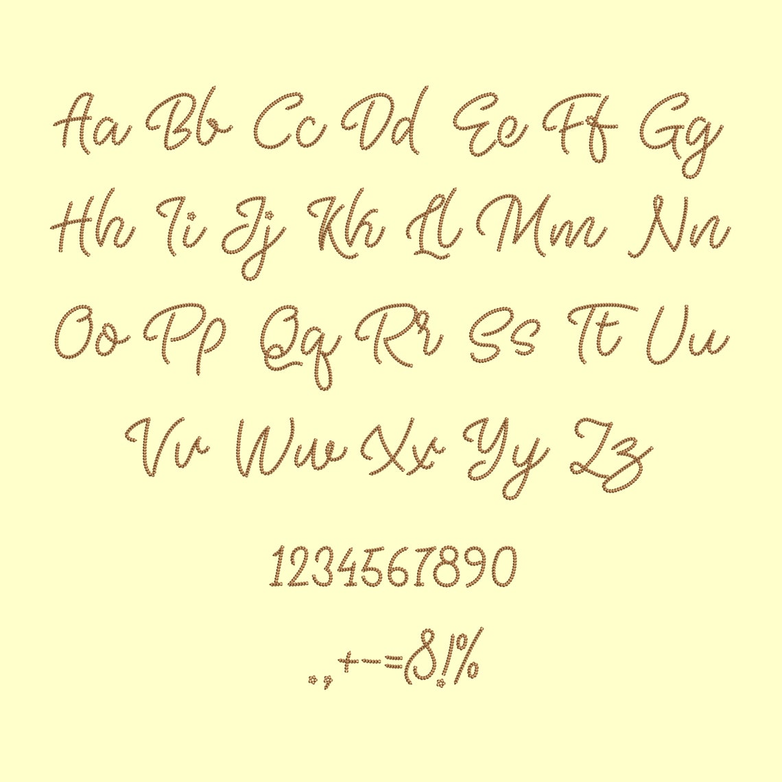 Bold Chain Font Embroidery Design 6 Sizes 2 2.5 3 3.5 4 5 Instant ...