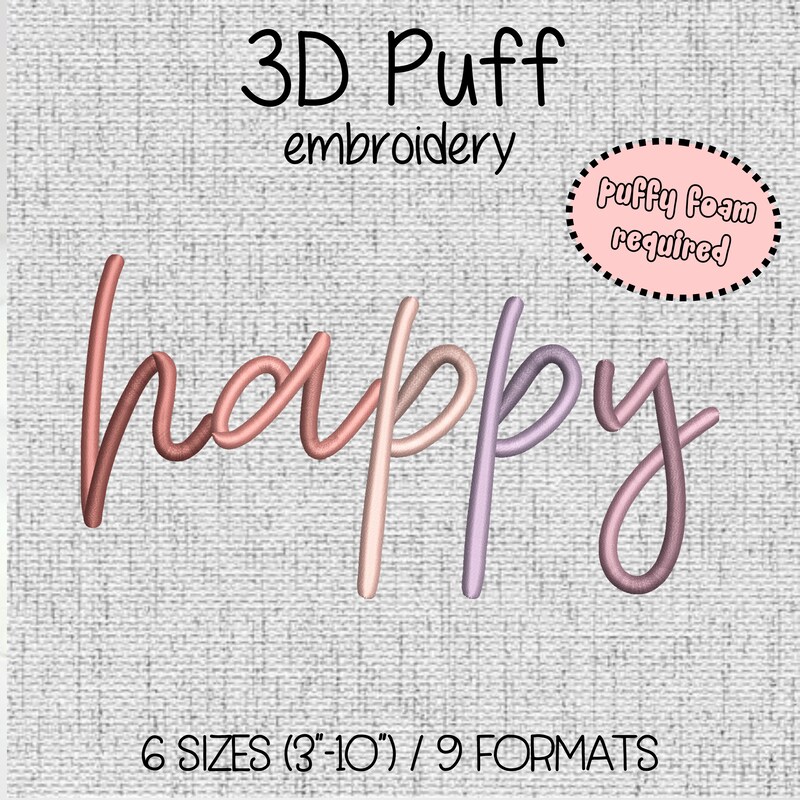 3d Puff Embroidery Font - Etsy