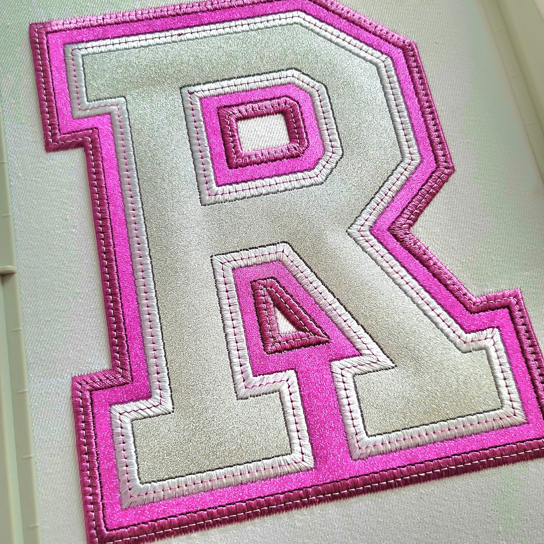 Double Applique Sport Font Embroidery 6 Sizes (3-8in) + BX Format ...