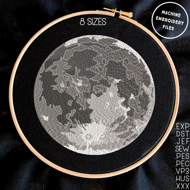 Moon Embroidery - Etsy