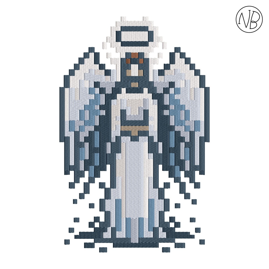 Pixelated Angel Machine Embroidery Design 8 Sizes (3"-10") Jesus Icon ...