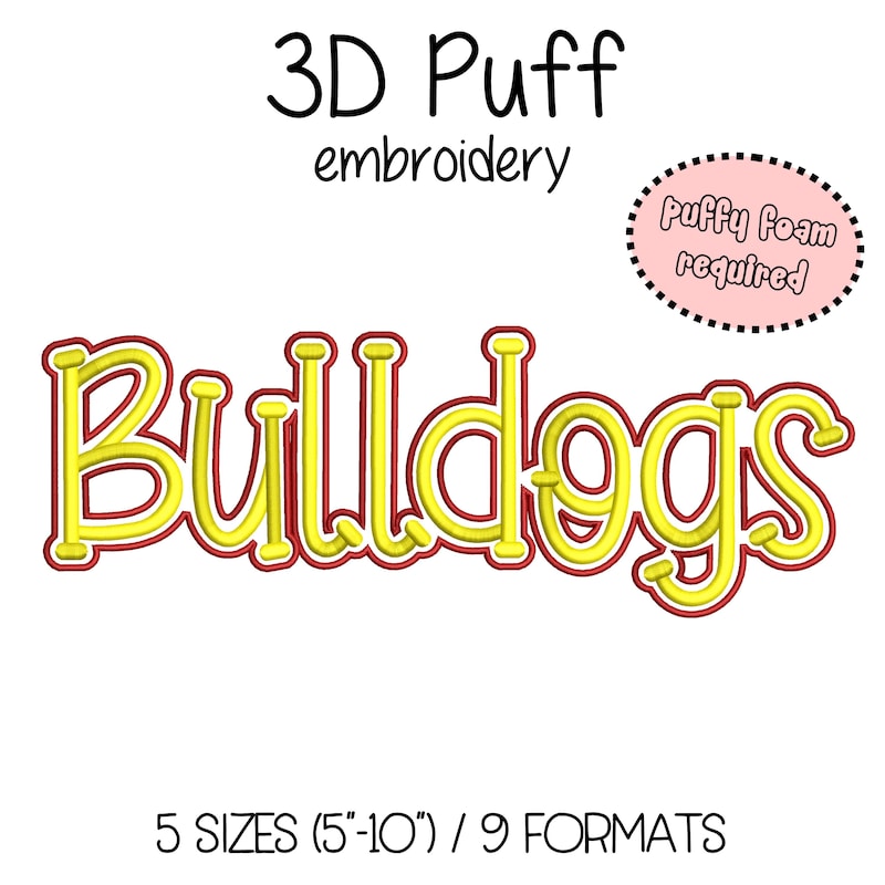 Bulldogs 3d Puff Design - Etsy