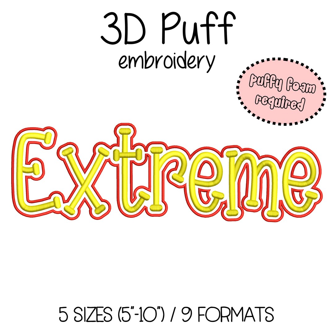 Extreme Embroidery 3D Puff Foam - 5 Sizes (5"-10" in Width) High School ...