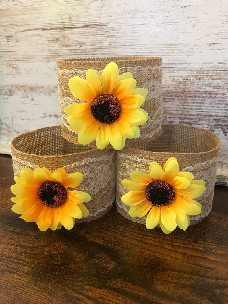 Rustic Burlap and Sunflower Mason Jar Sleeves Wedding - Etsy