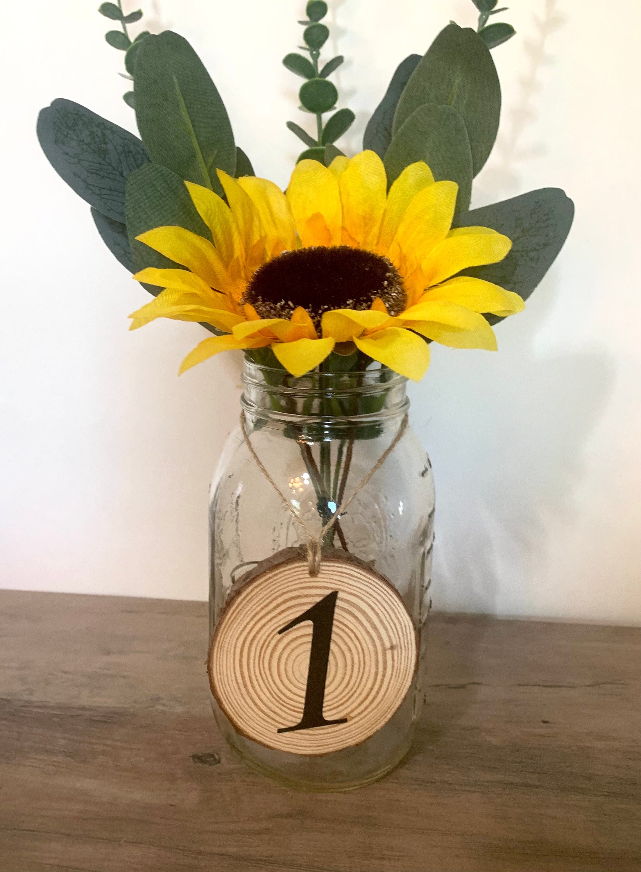 Rustic Wood Wedding Table Number, Hanging Wood Slice Reception Table ...