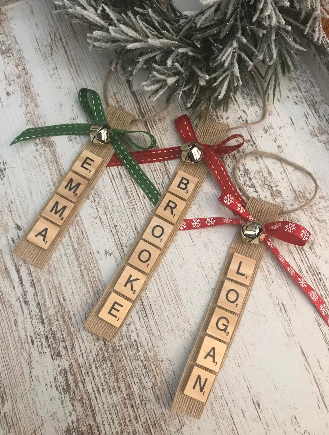 Personalized Scrabble Tile Name Ornament / Custom Christmas Word ...