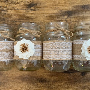 Wedding Mason Jar Centerpieces Rustic Burlap Mason Jar Sleeves Decor ...