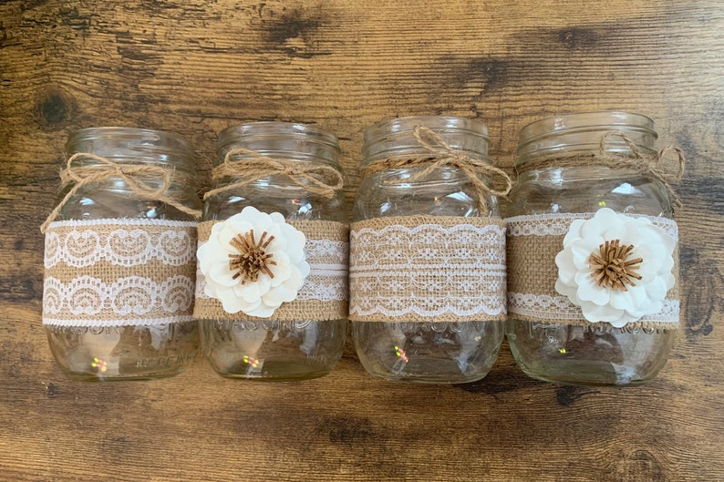 Wedding Mason Jar Centerpieces Rustic Burlap Mason Jar Sleeves - Etsy