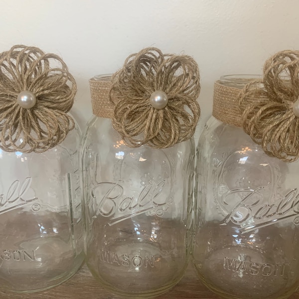 Burlap Mason Jars - Etsy