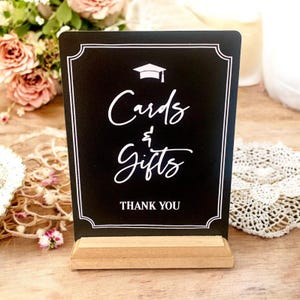 Graduation Table Cards & Gifts Sign for Grad Party Table Decor 6”x 8 ...