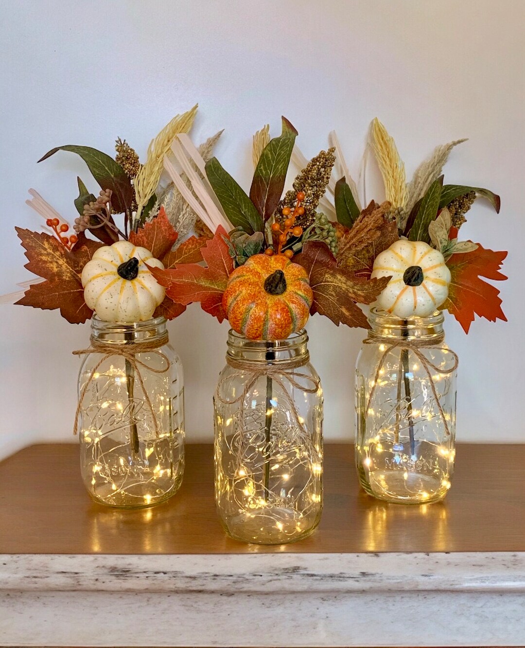 Fall Decor Table Centerpiece for Fall Mason Jar Farmhouse Home Decor ...