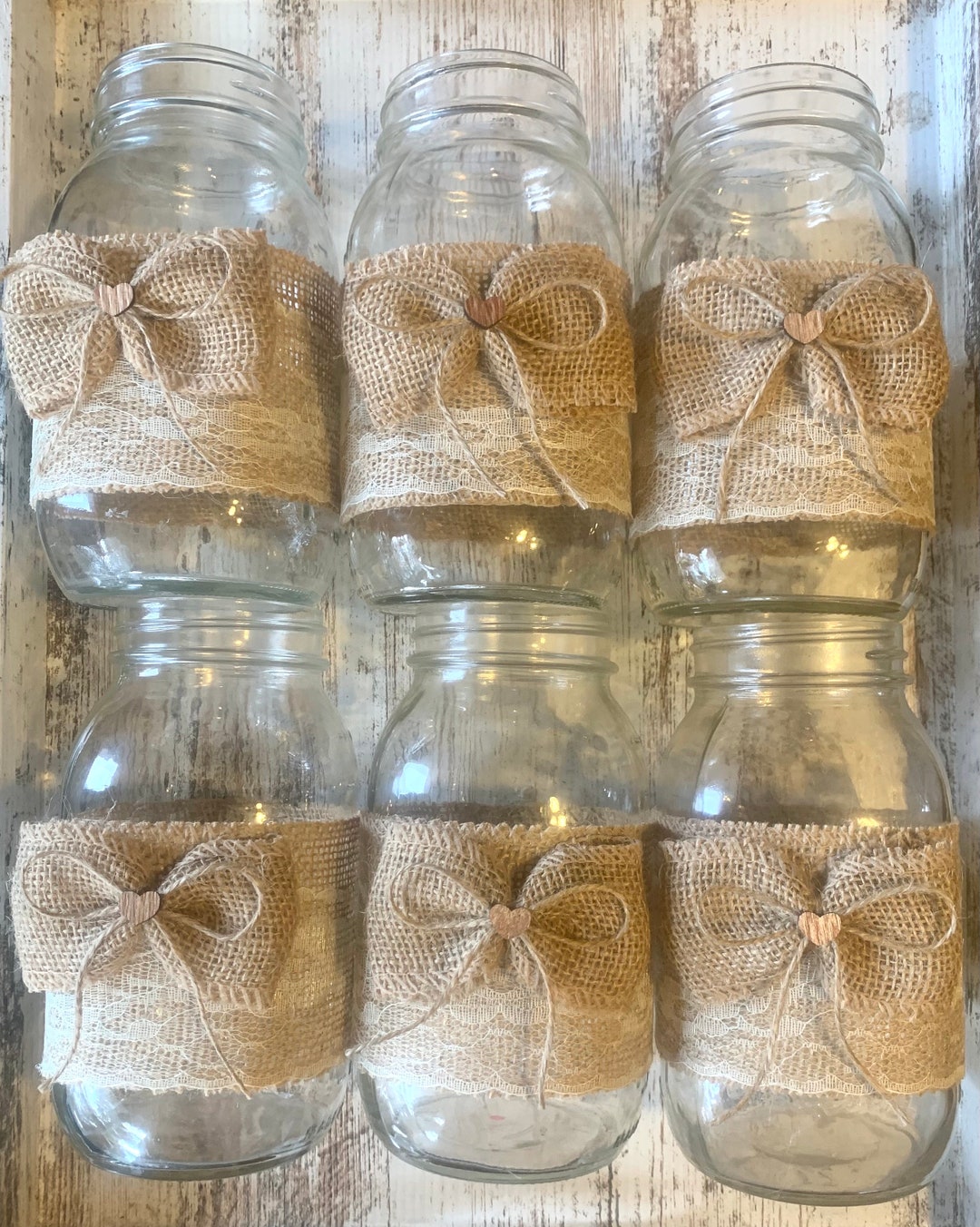 Rustic Bridal Shower Decorations Burlap Mason Jar Centerpieces Rustic ...