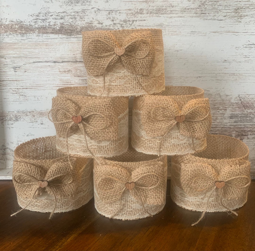 Rustic Bridal Shower Decorations Burlap Mason Jar Centerpieces - Etsy