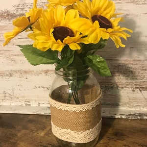 Rustic Wedding Decorations Boho Burlap Mason Jar Sleeves Vintage Bridal ...