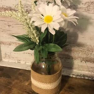 Rustic Wedding Decorations Boho Burlap Mason Jar Sleeves Vintage Bridal ...