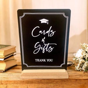 Graduation Table Cards & Gifts Sign for Grad Party Table Decor 6”x 8 ...