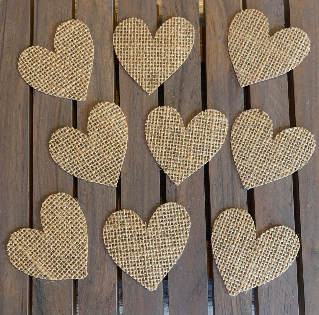 Heart Confetti Burlap Wedding Table Decor Bridal Shower Decorations Set ...