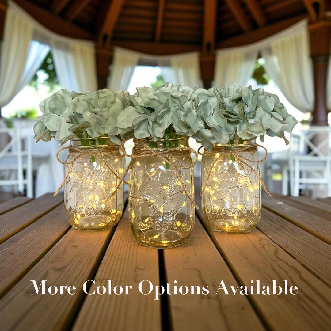 Sage Wedding Centerpieces Lighted Rustic Wedding Decor Event ...