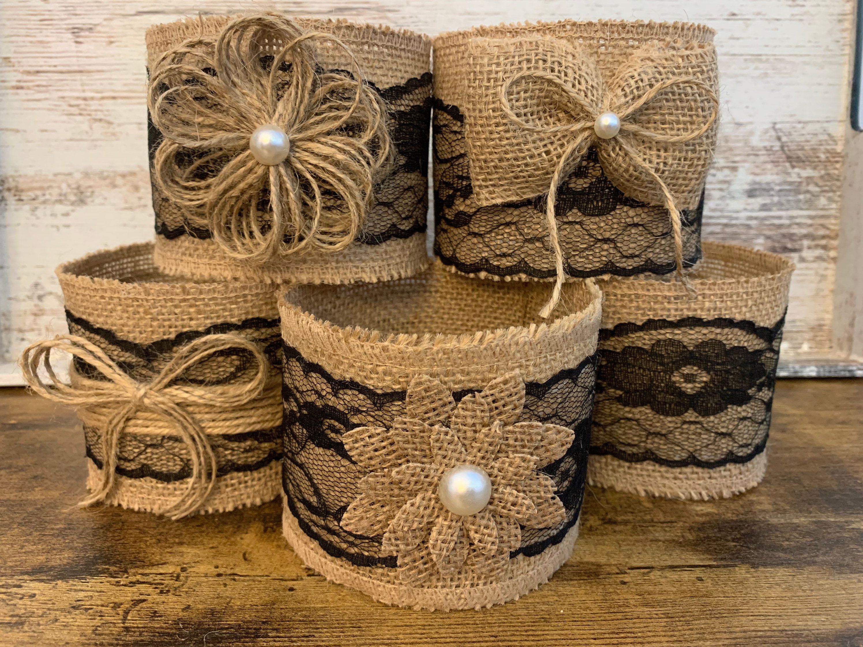 Mason Jar Centerpieces With Burlap