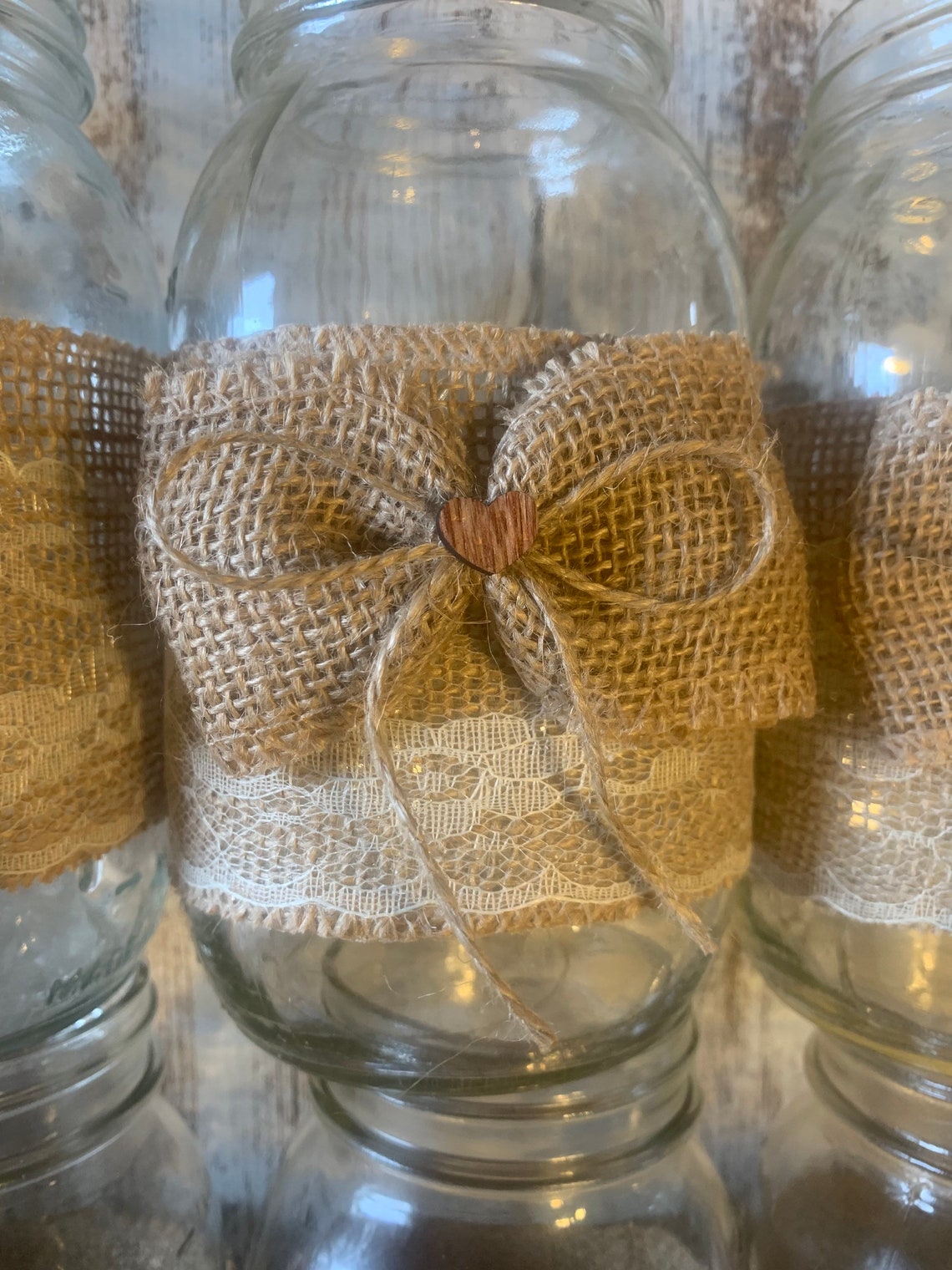 Rustic Bridal Shower Decorations Burlap Mason Jar Centerpieces Rustic ...