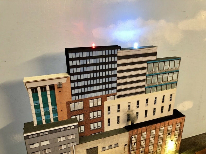 N Scale 9 City Buildings Collage Flat 2 3D Background W/ - Etsy