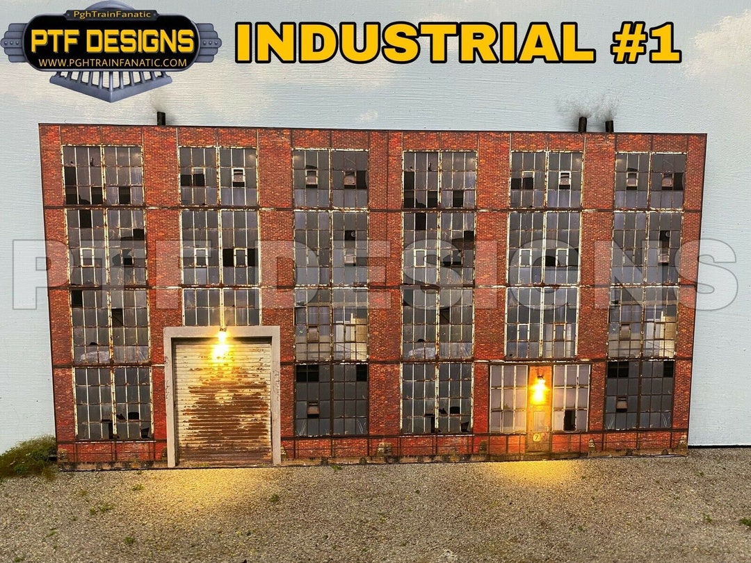 O Scale Industrial Factory Combo 1, Building Flat / Front Used for ...