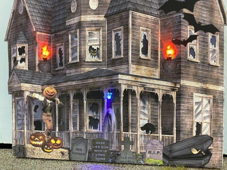 HO Scale haunted Halloween House Building Flat Decoration - Etsy