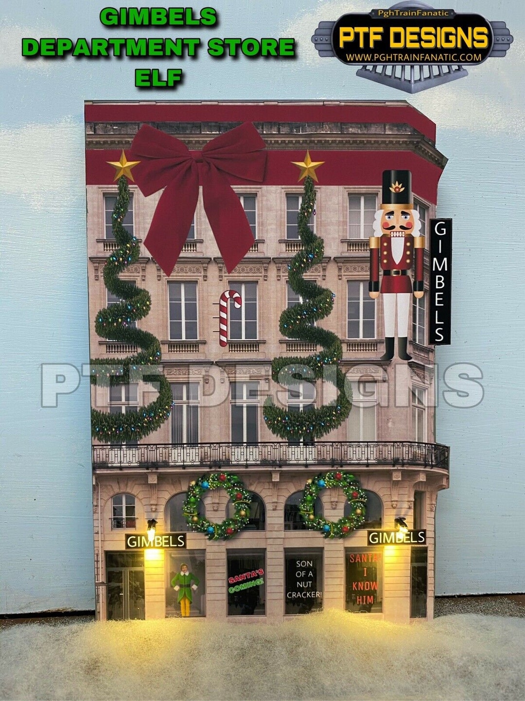 HO Scale - GIMBELS From Movie "elf" - Building Flat W/ Leds Christmas ...