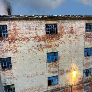 O Scale Industrial 7 Factory Building Flat/front Background for Model ...