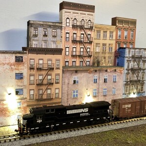 N Scale Scratch Built UP 3D Collage - 8 Apartment Building Flats ...