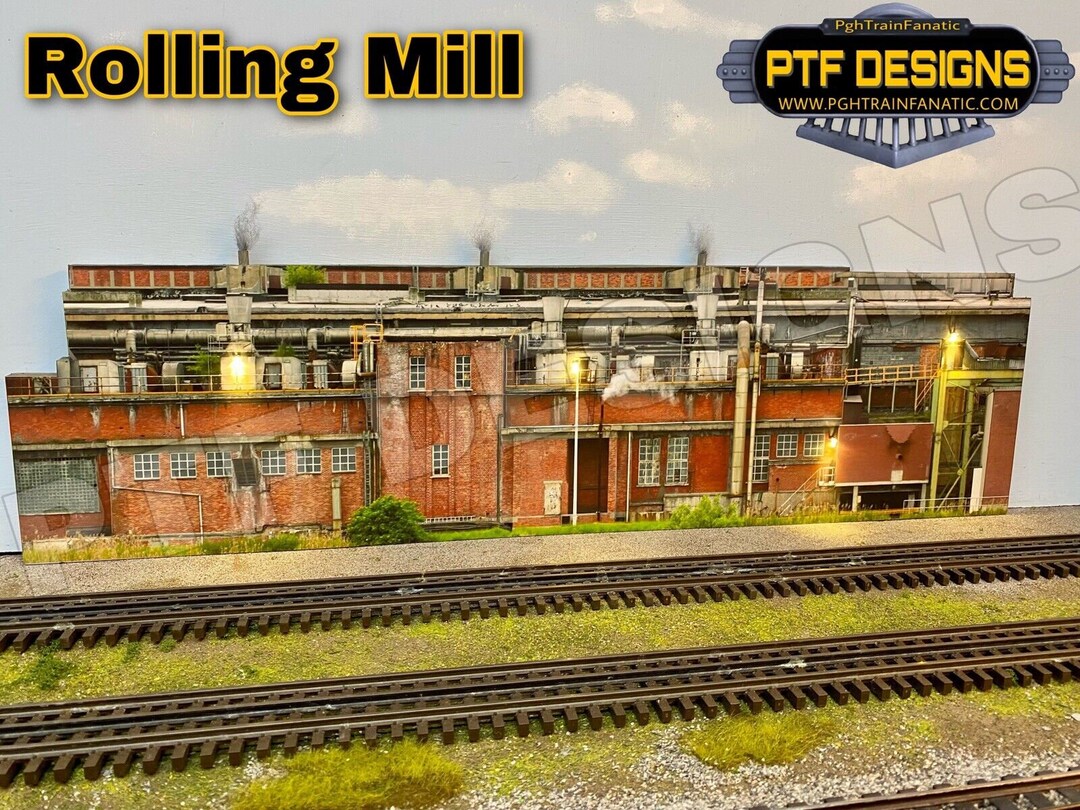 O Scale Rolling Mill Building Flat Background Factory for Model ...