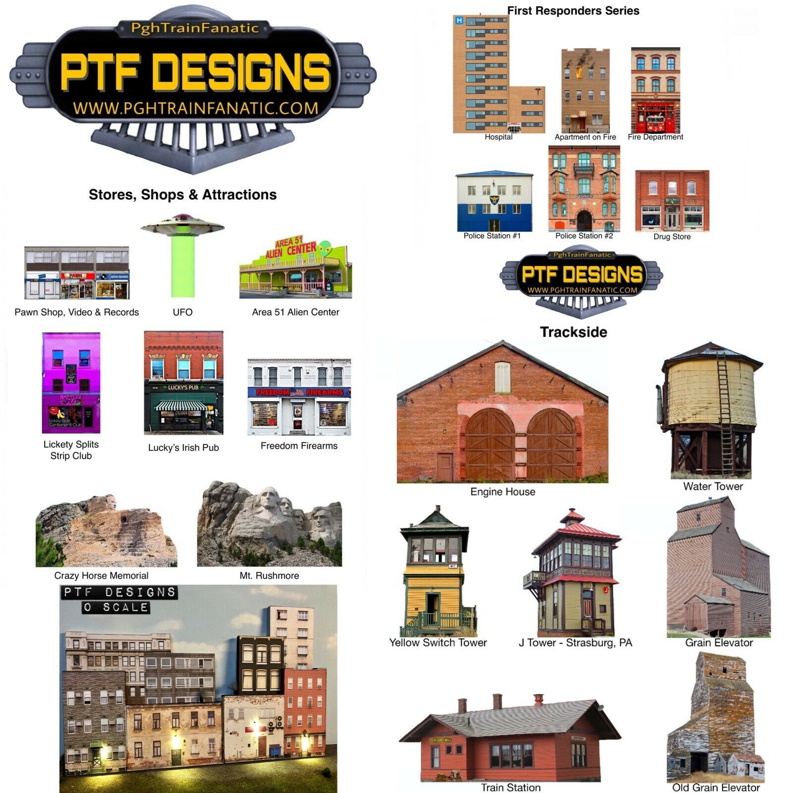 HO Scale Train Station 2 Building Flat W Leds for Use as a - Etsy