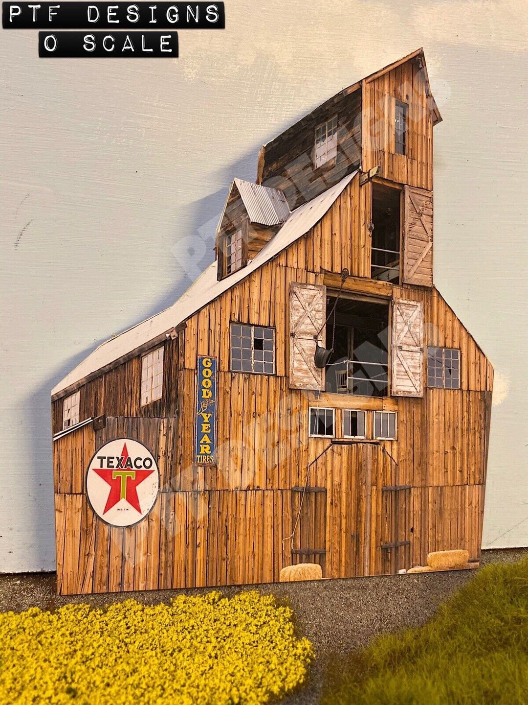 O Scale Scratch Built "tall Barn" Farm Building Front/flat Decoration ...