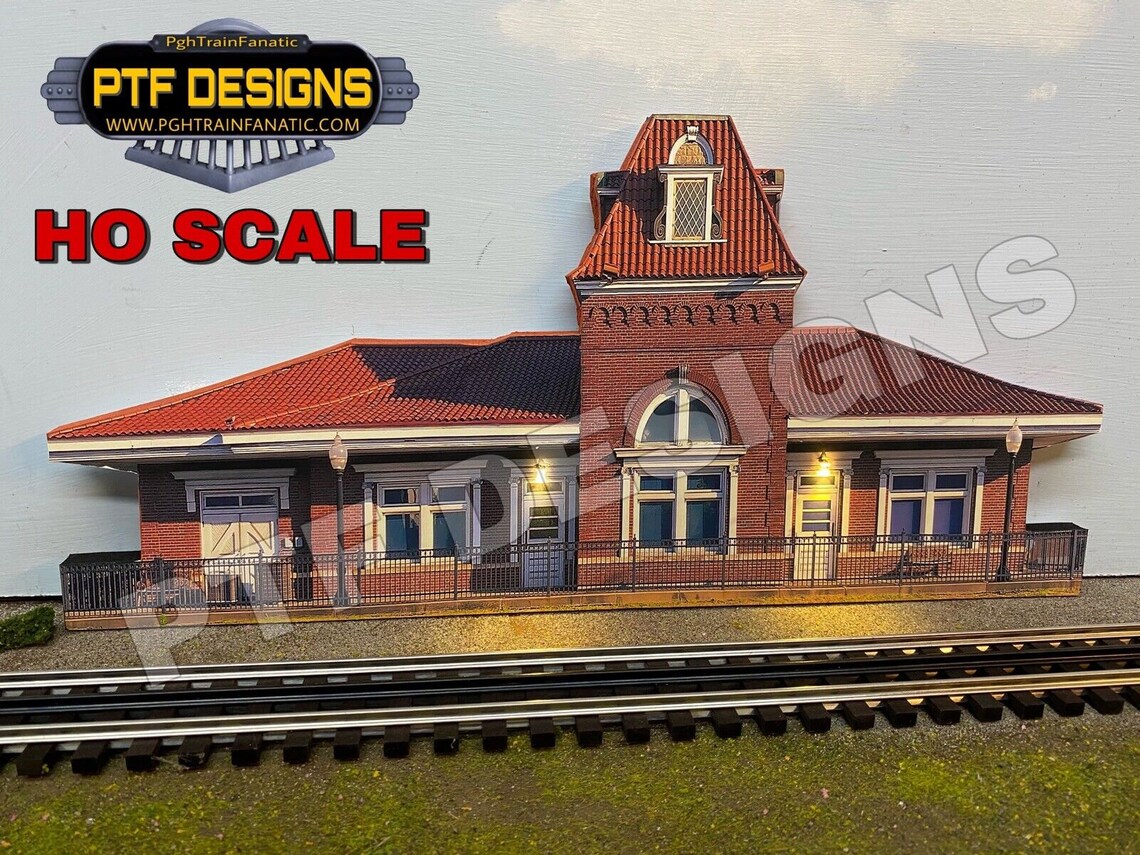 HO Scale Train Station 2 Building Flat W Leds for Use as a - Etsy