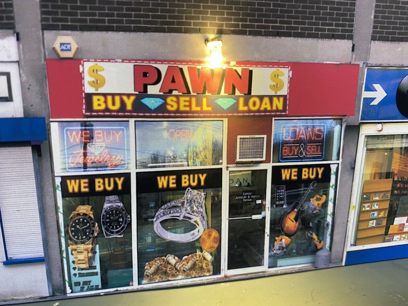 O Scale Pawn Shop Building Flat W/ LED for Background on | Etsy