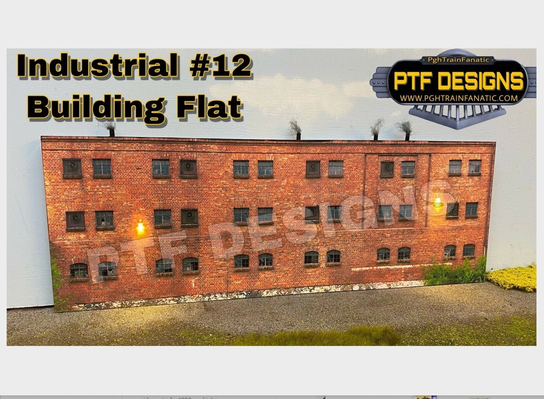 O Scale Industrial #12 Factory Building Flat W/ Leds - for Model ...