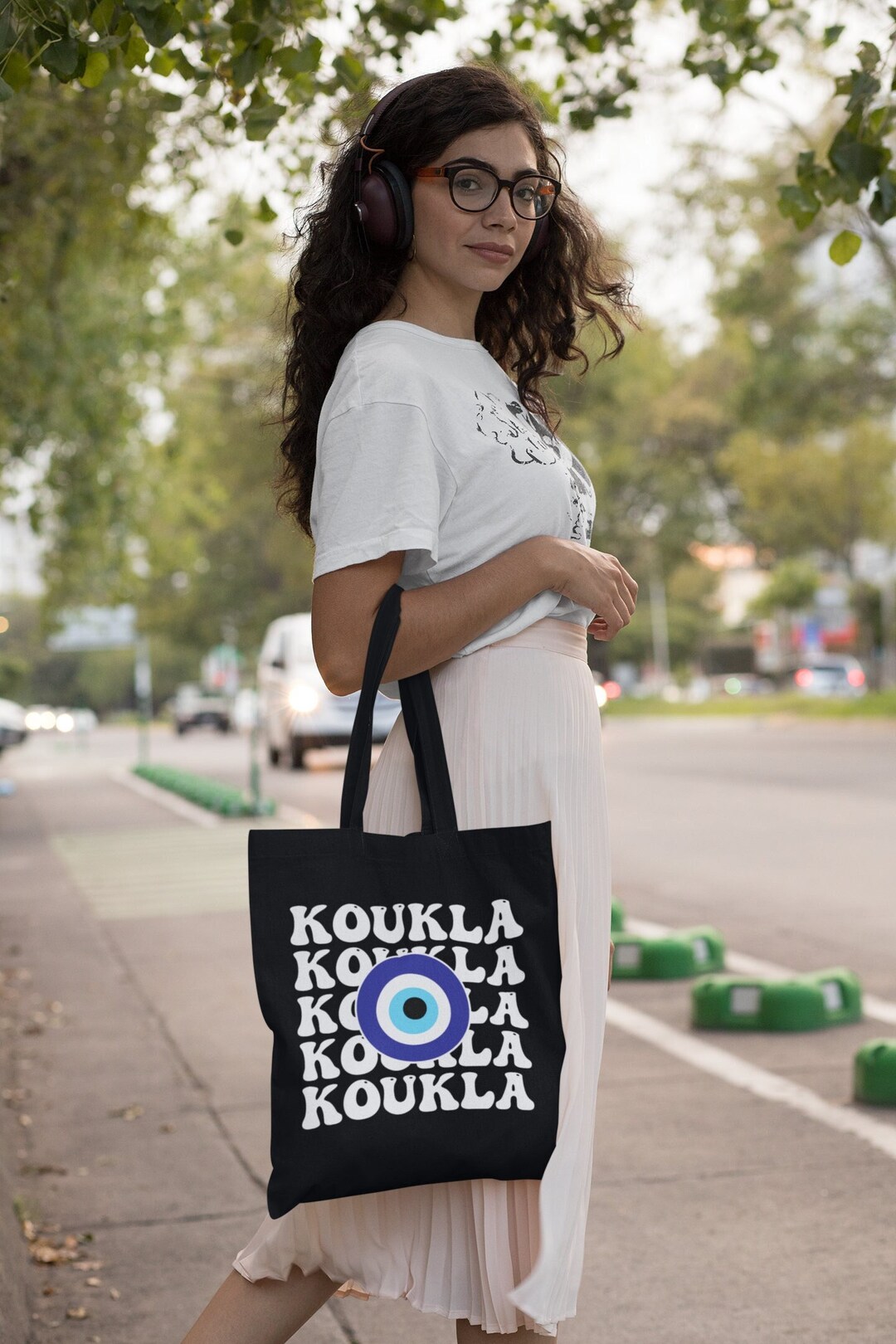 Greek Koukla Eco Tote Bag | Funny Greek Evil Eye Organic Tote Bag ...