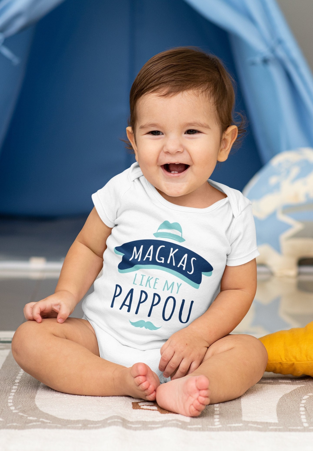 Funny Greek Newborn Baby Boy Outfit | Greek Magkas Like Pappou Baby Boy ...