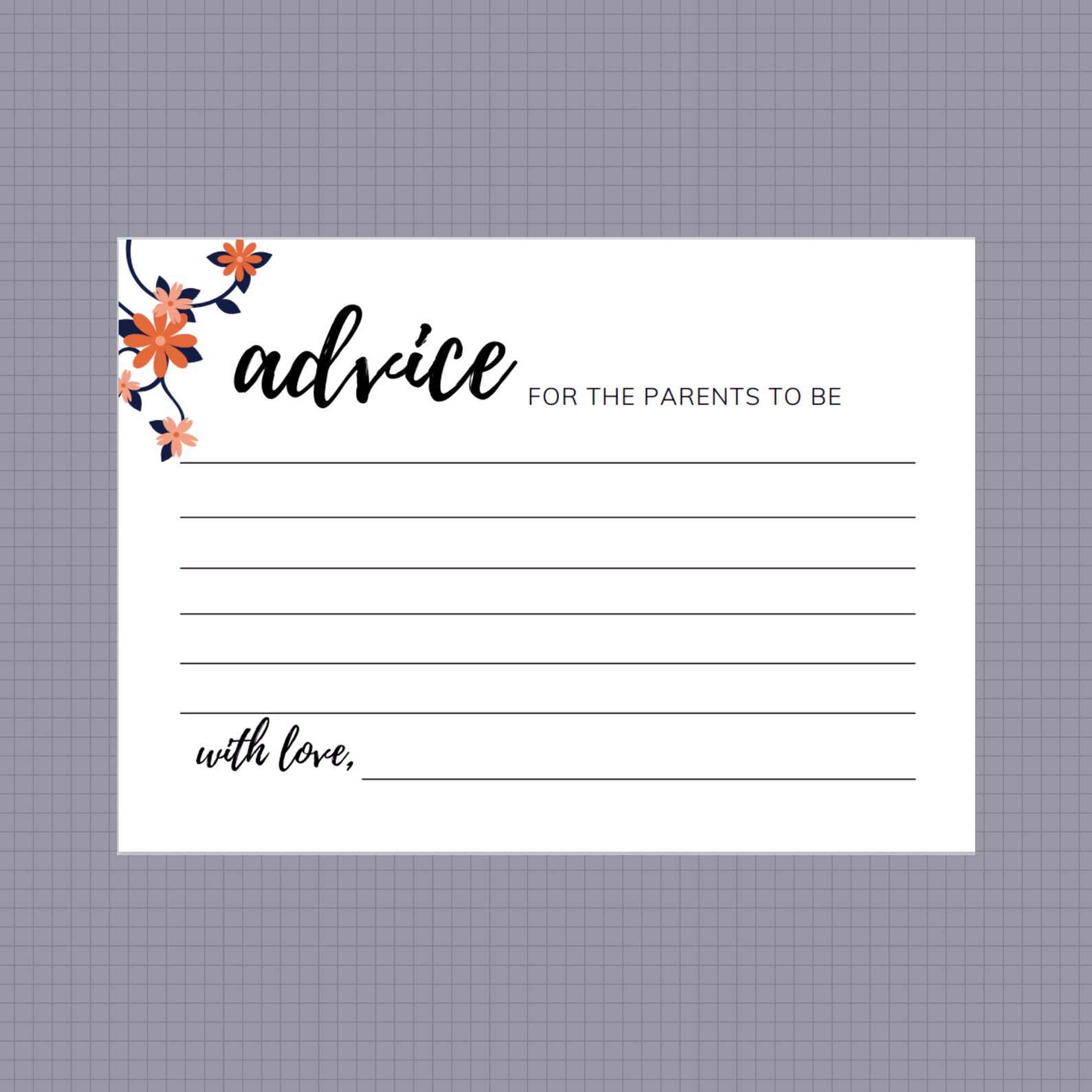Advice for parents to be printable advice for parents card | Etsy