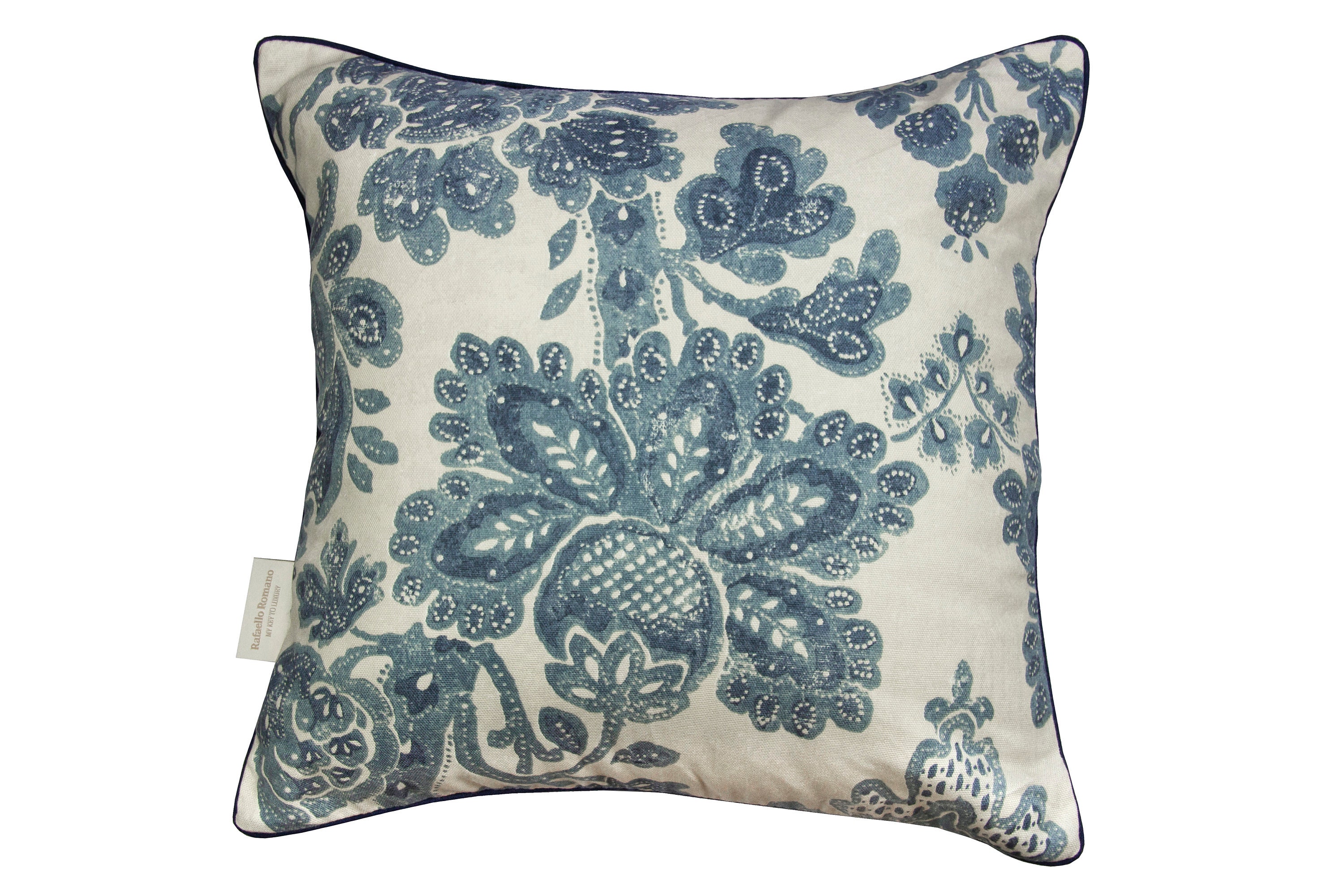 Linwood Arcadia Collection Dust Blue Linen Floral Pillow - Etsy