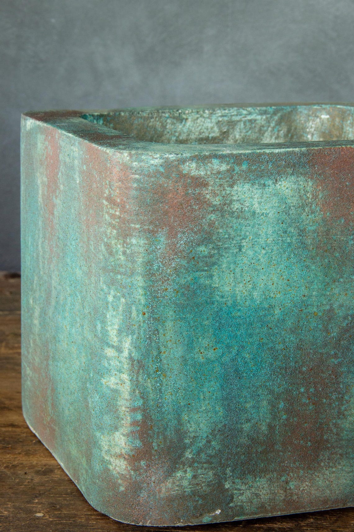 Turquoise Planter | Handmade Artistic Plant Pot | Rustic Modern Home ...