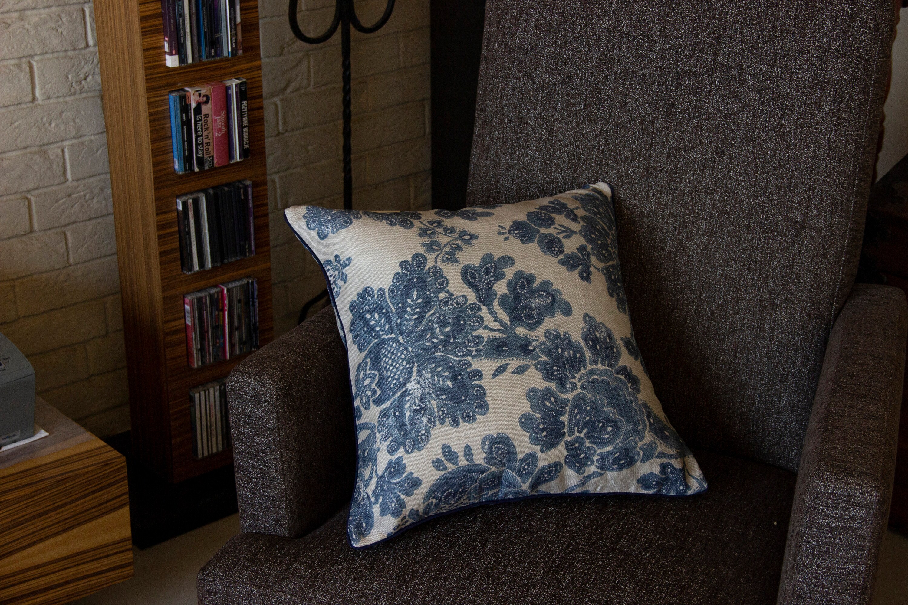 Linwood Arcadia Collection Dust Blue Linen Floral Pillow - Etsy