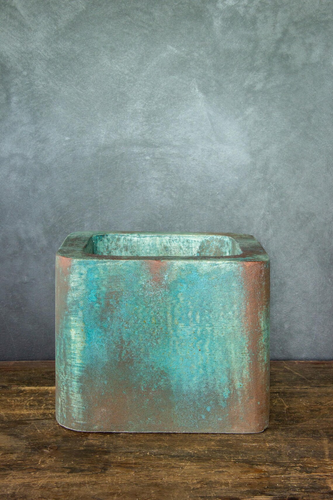 Turquoise Planter | Handmade Artistic Plant Pot | Rustic Modern Home ...