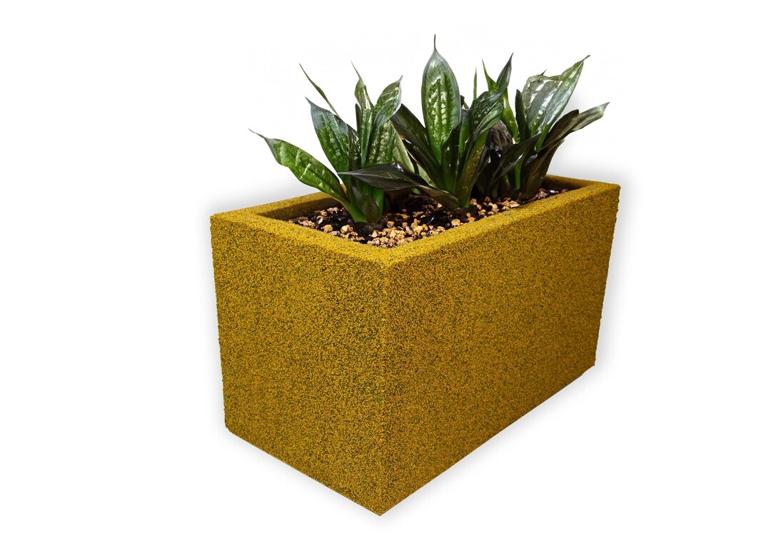 Gold Rectangle Planter Pot - With Drainage - 24.4"| 60 Cm Handmade Long ...