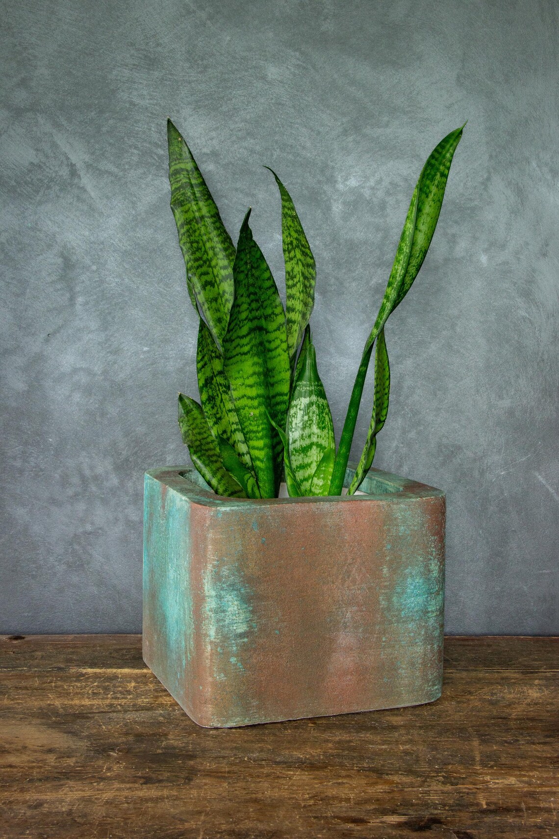 Turquoise Planter | Handmade Artistic Plant Pot | Rustic Modern Home ...