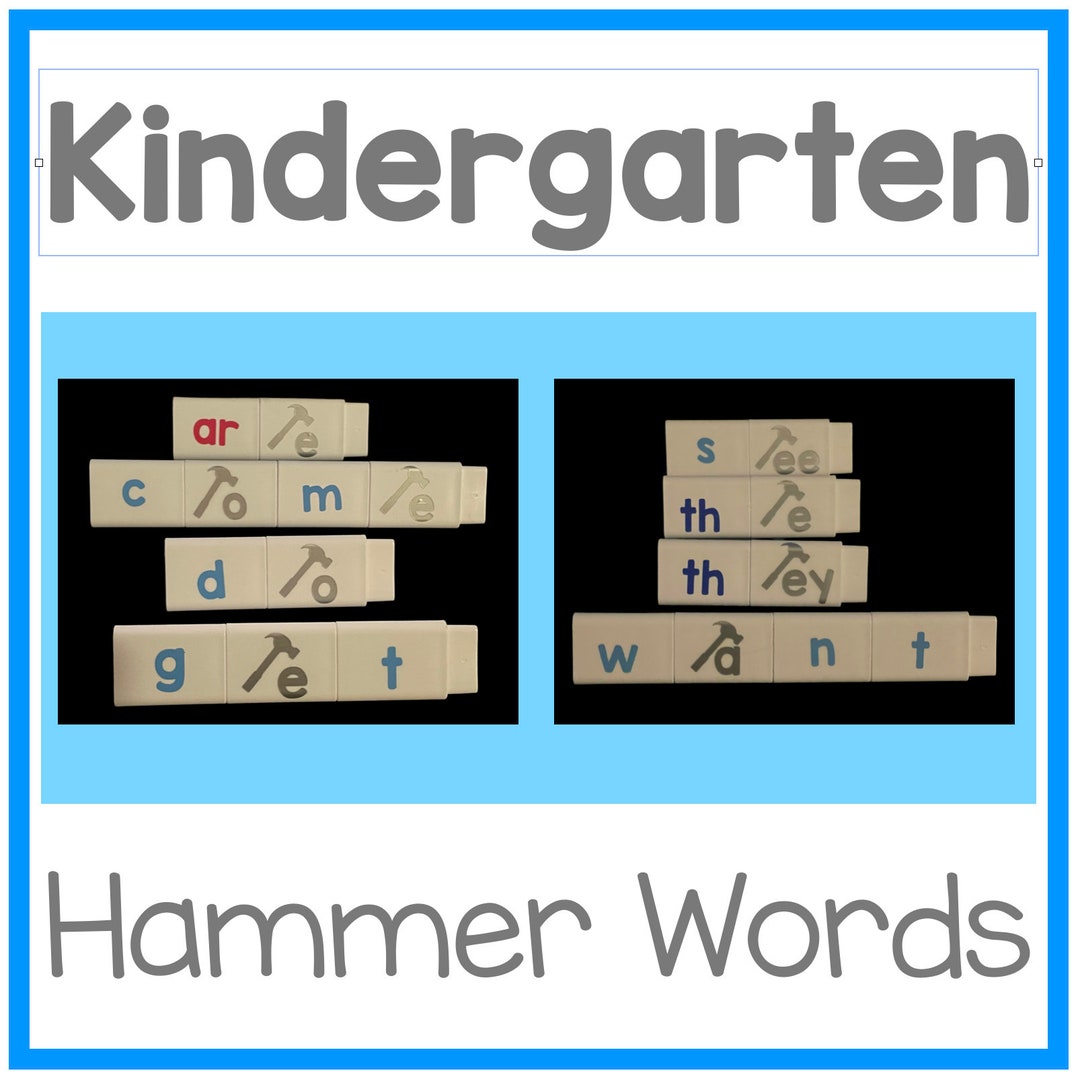 Kindergarten Hammer Words - Etsy